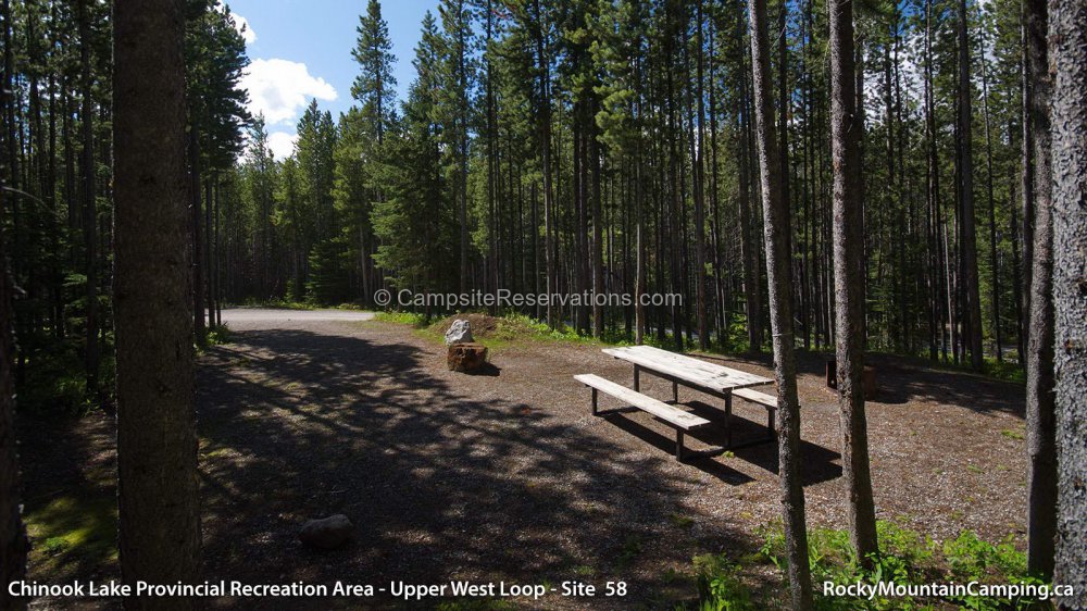 Campsite 58 in Chinook Lake Provincial Recreation Area - Upper West ...