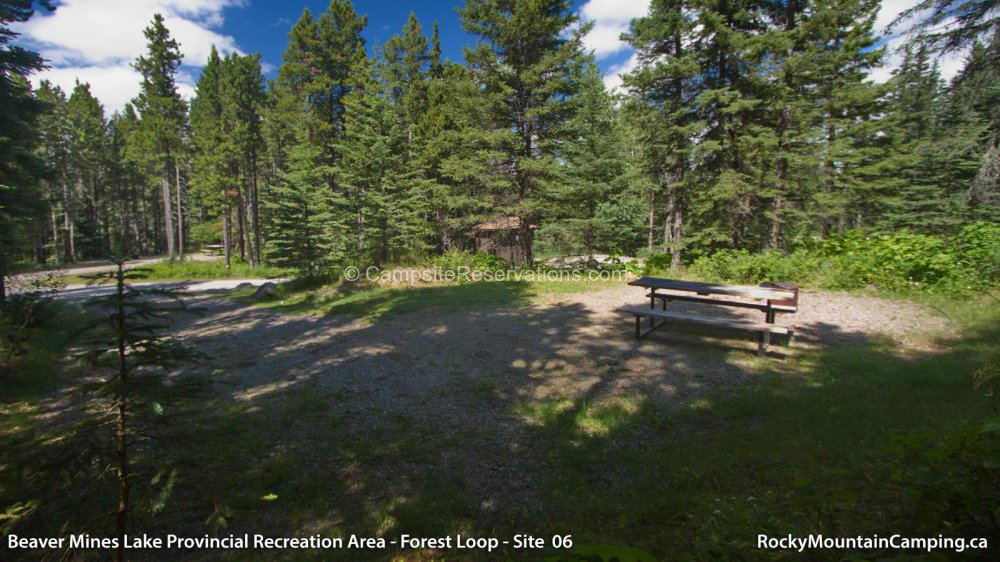 Campsite 06 in Beaver Mines Lake Provincial Recreation Area - Forest ...
