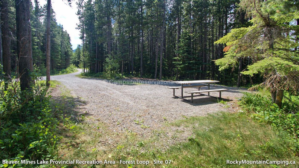 Campsite 07 in Beaver Mines Lake Provincial Recreation Area - Forest ...