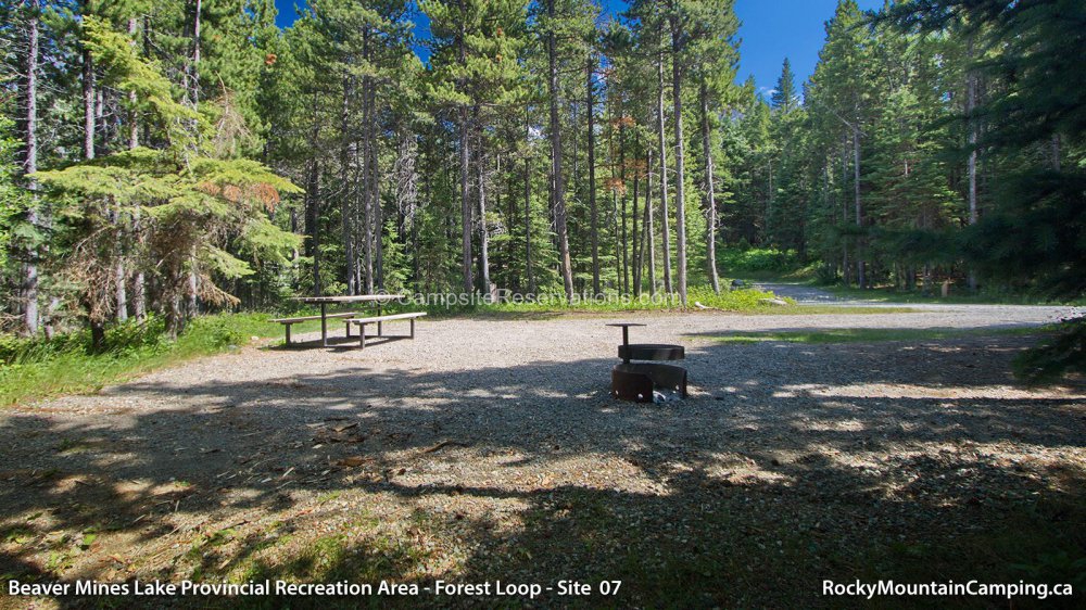 Campsite 07 in Beaver Mines Lake Provincial Recreation Area - Forest ...