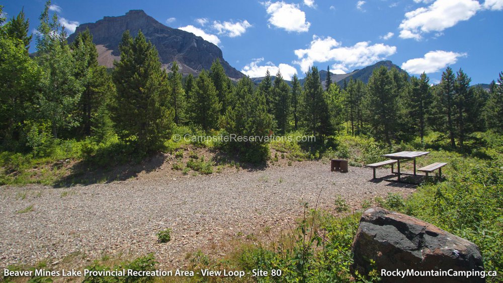 Campsite 80 in Beaver Mines Lake Provincial Recreation Area - View Loop ...