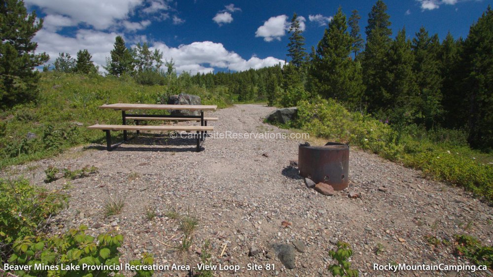 Campsite 81 in Beaver Mines Lake Provincial Recreation Area - View Loop ...