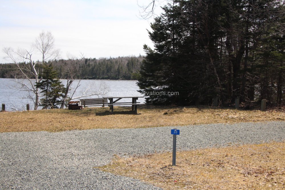 Campsite 033 in Mira River Provincial Park Campground at Mira River ...