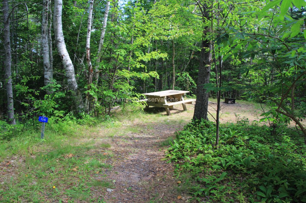 Campsite 106 in Mira River Provincial Park Campground at Mira River ...