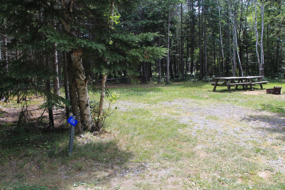 Campsite 126 in Mira River Provincial Park Campground at Mira River ...