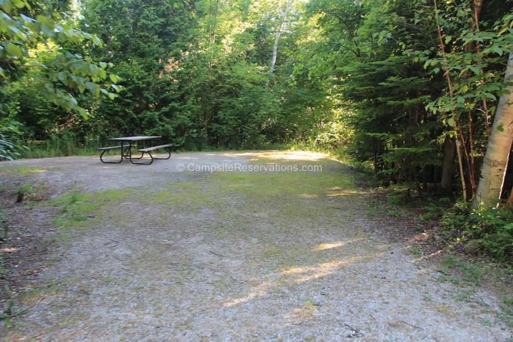 Photo of Campsite 26 in Gunn Point Campground at Inverhuron Provincial ...