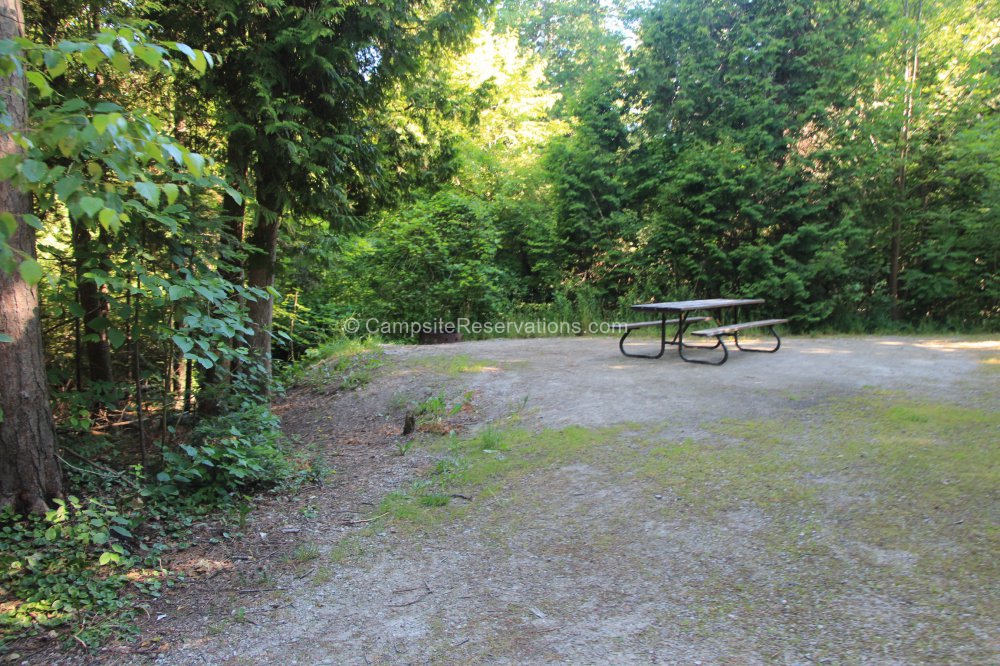 Campsite 26 in Gunn Point Campground at Inverhuron Provincial Park ...