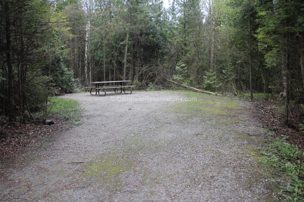 Photo of Campsite 28 in Gunn Point Campground at Inverhuron Provincial ...