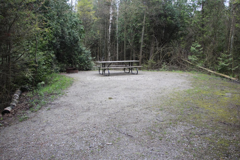 Photo of Campsite 28 in Gunn Point Campground at Inverhuron Provincial ...