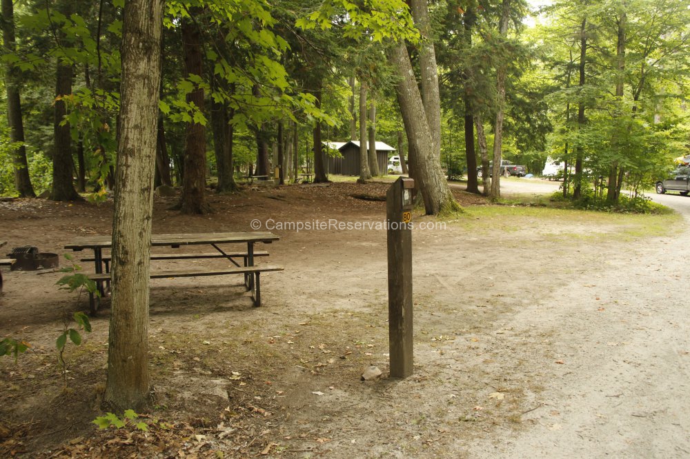 Campsite 080 in Kilcoursie Bay Campground at Killbear Provincial Park ...