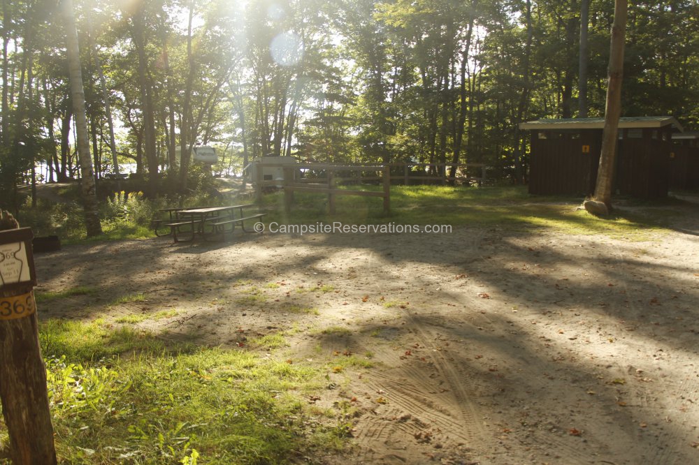 Campsite 365 in Beaver Dams Campground at Killbear Provincial Park ...
