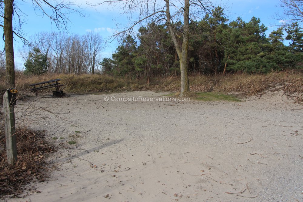 Campsite 428 in Turtle Dunes Campground at Long Point Provincial Park ...