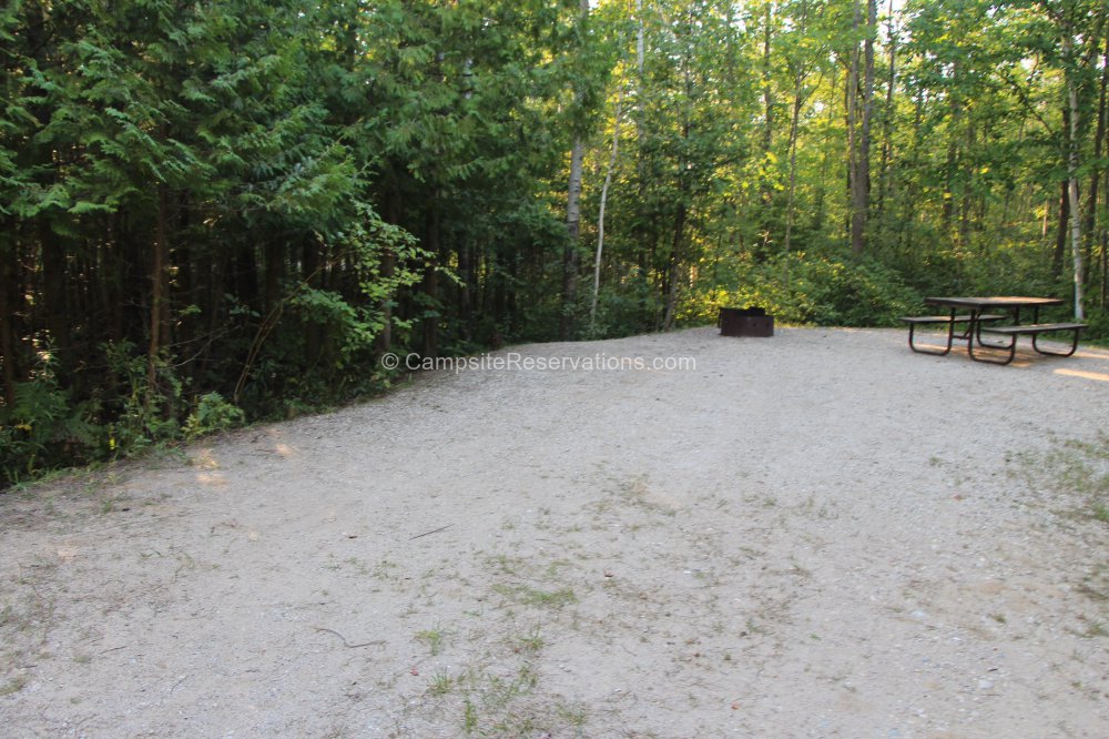 Campsite 291 in Huron Campground at MacGregor Point Provincial Park ...