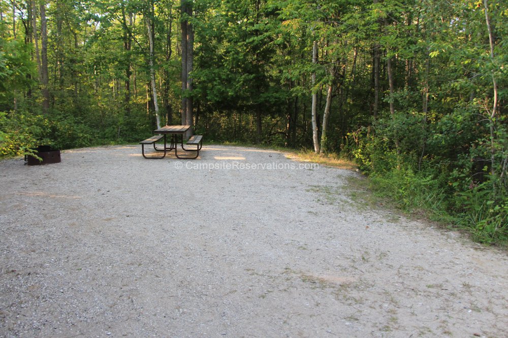 Campsite 291 in Huron Campground at MacGregor Point Provincial Park ...
