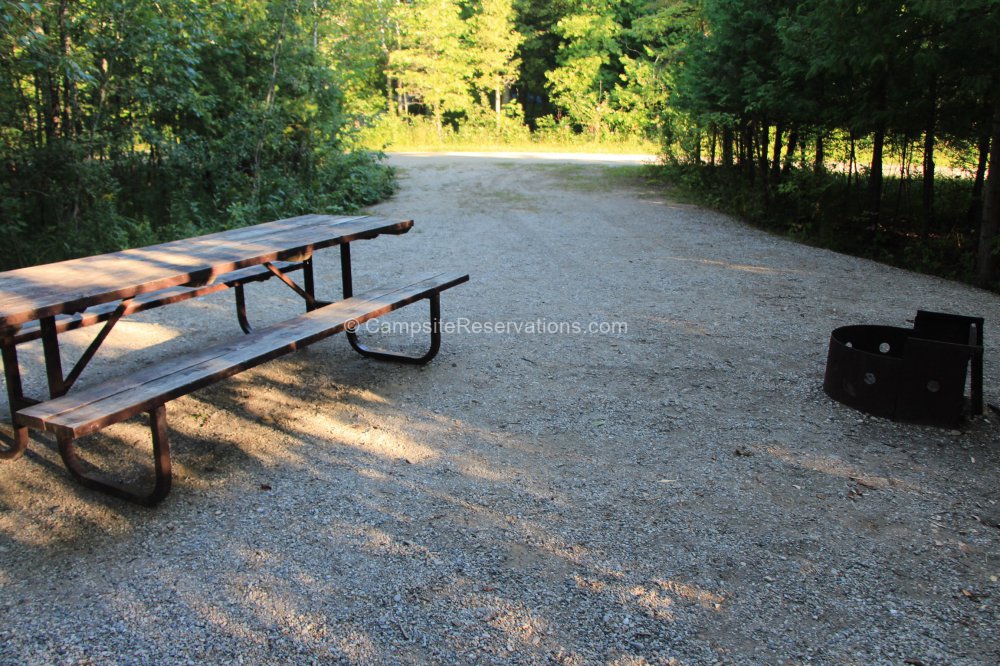 Campsite 291 in Huron Campground at MacGregor Point Provincial Park ...