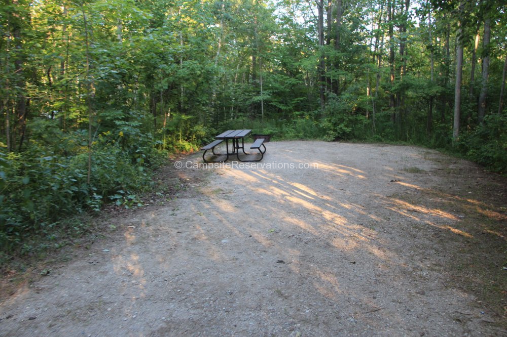 Campsite 308 in Huron Campground at MacGregor Point Provincial Park ...