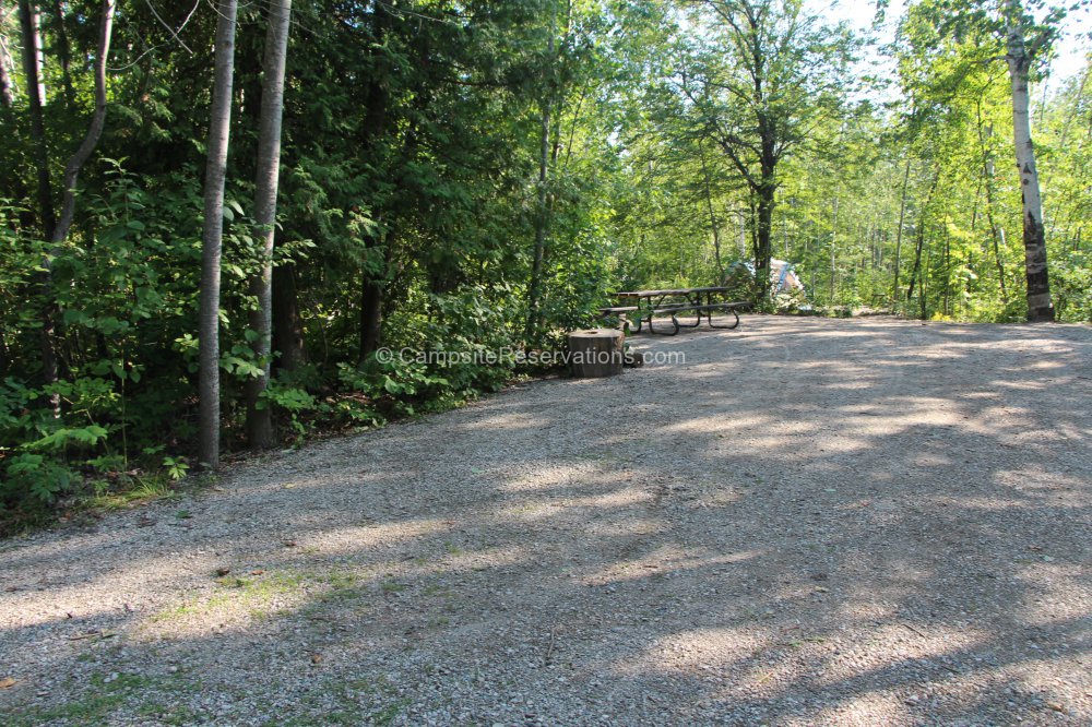 Campsite 327 in Huron Campground at MacGregor Point Provincial Park ...