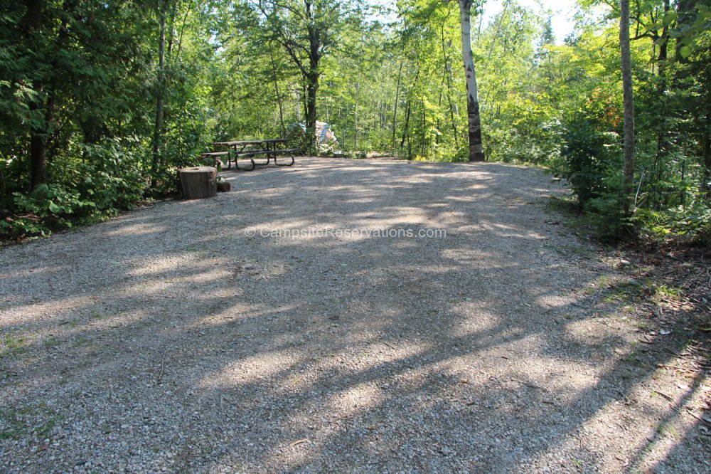 Campsite 327 in Huron Campground at MacGregor Point Provincial Park ...