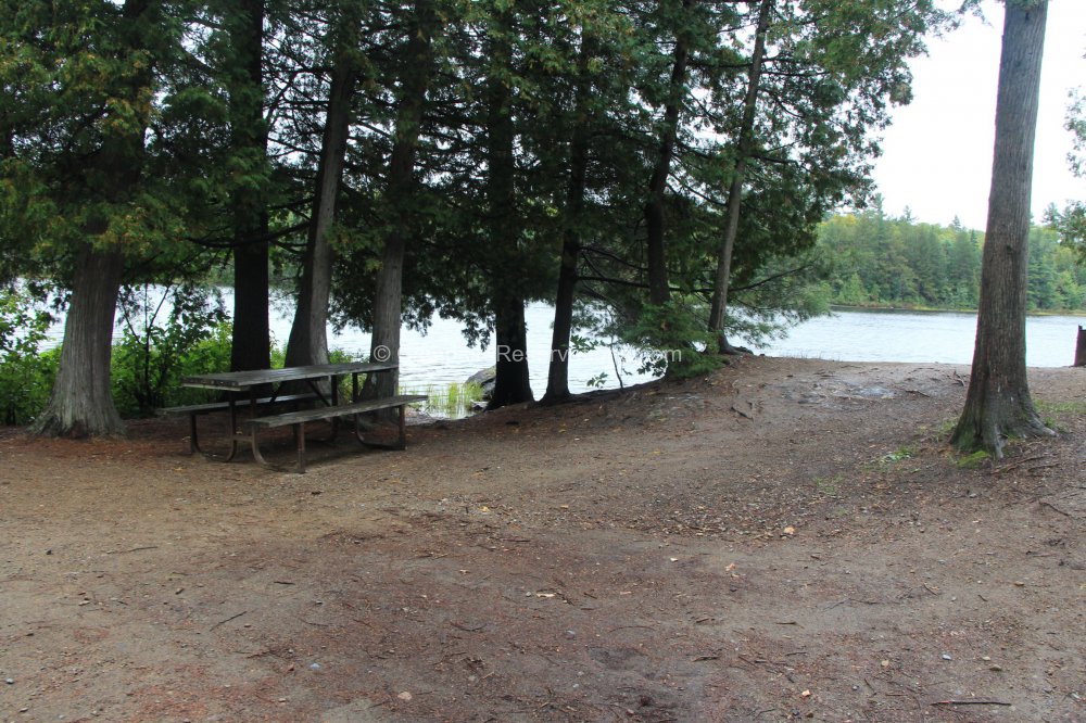 Campsite 137 in Assinika Campground at Marten River Provincial Park, Ontario Canada. Campsite ...