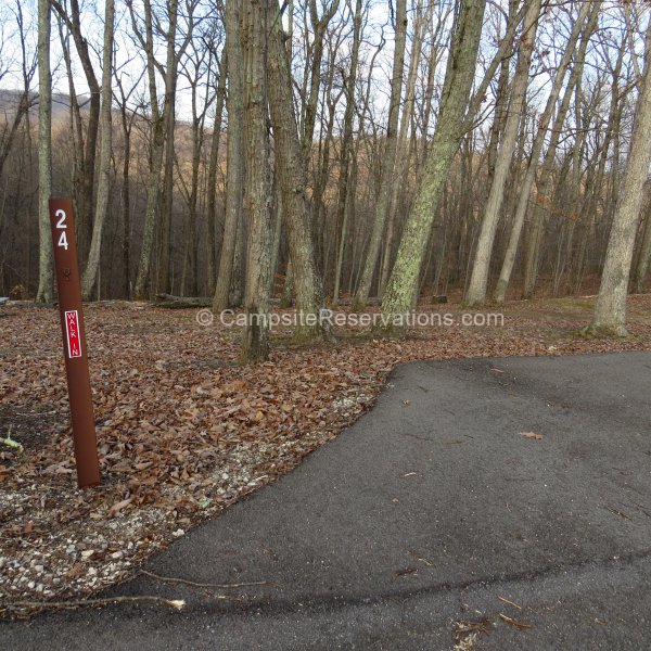 Campsite 024 in Lake Hope State Park Campground at Lake Hope State Park ...