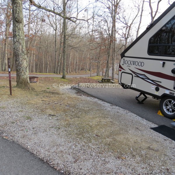 Campsite 028 in Lake Hope State Park Campground at Lake Hope State Park ...