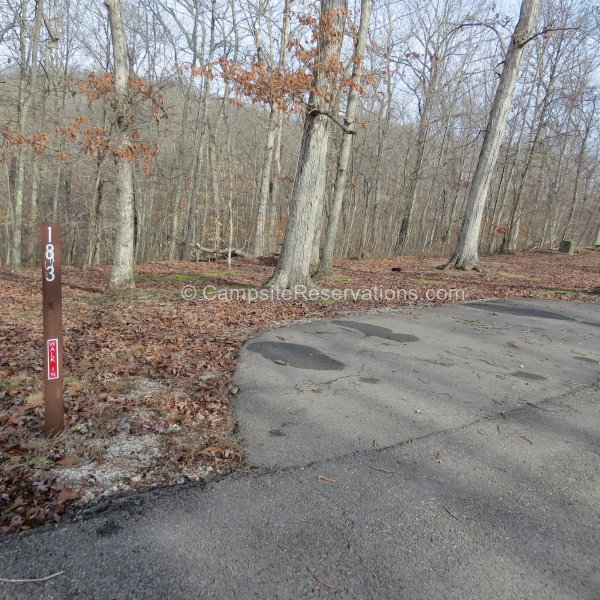Campsite 183 in Lake Hope State Park Campground at Lake Hope State Park ...
